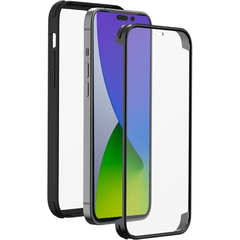 Coque 360° Apple iPhone 14 Pro Protection Intégrale Noire Bigben