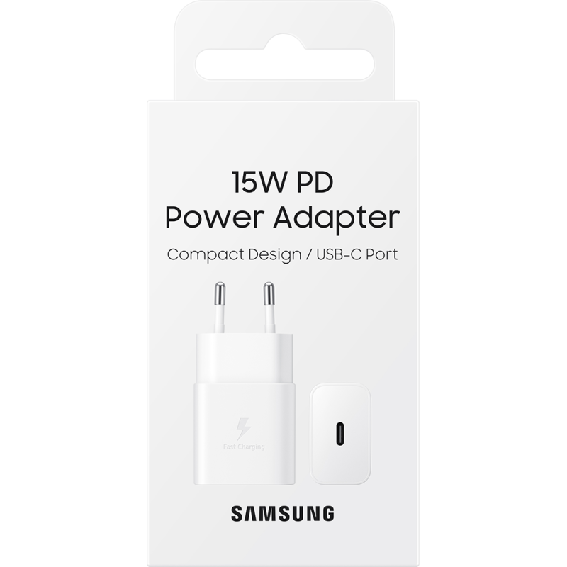 Chargeur maison USB C PD 15W Power Delivery - Blanc - Samsung